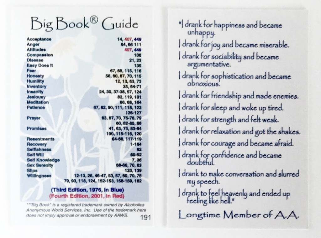 Wallet Card 191 – Big Book Guide – Twelve N' Twelve