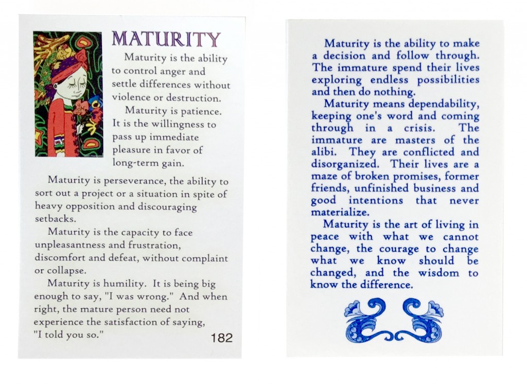 Wallet Card 182 – Maturity – Twelve N' Twelve